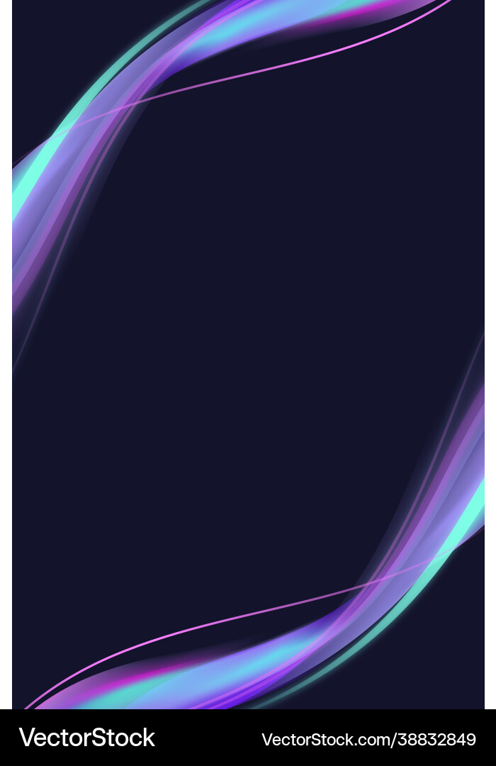 Neon purple curve frame template Royalty Free Vector Image