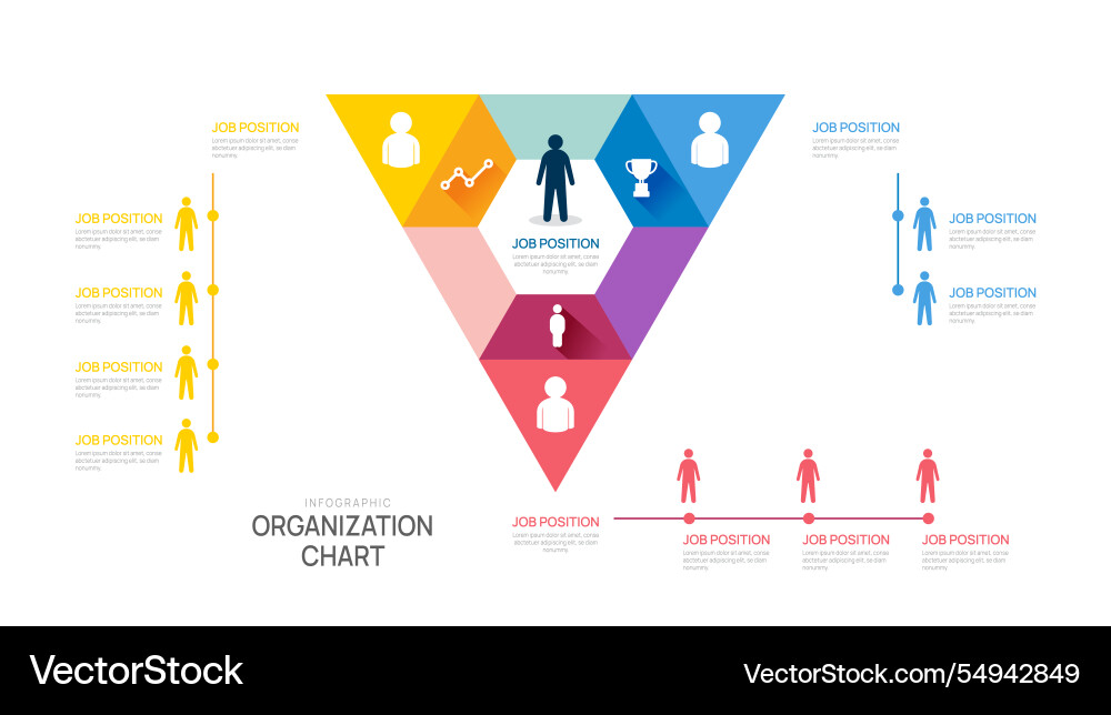 Organization Chart Triangle Template Royalty Free Vector