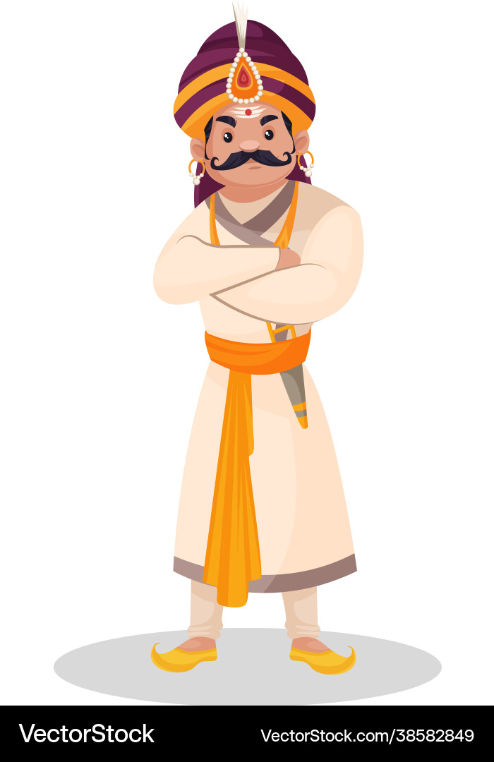 Prithviraj chauhan cartoon character Royalty Free Vector