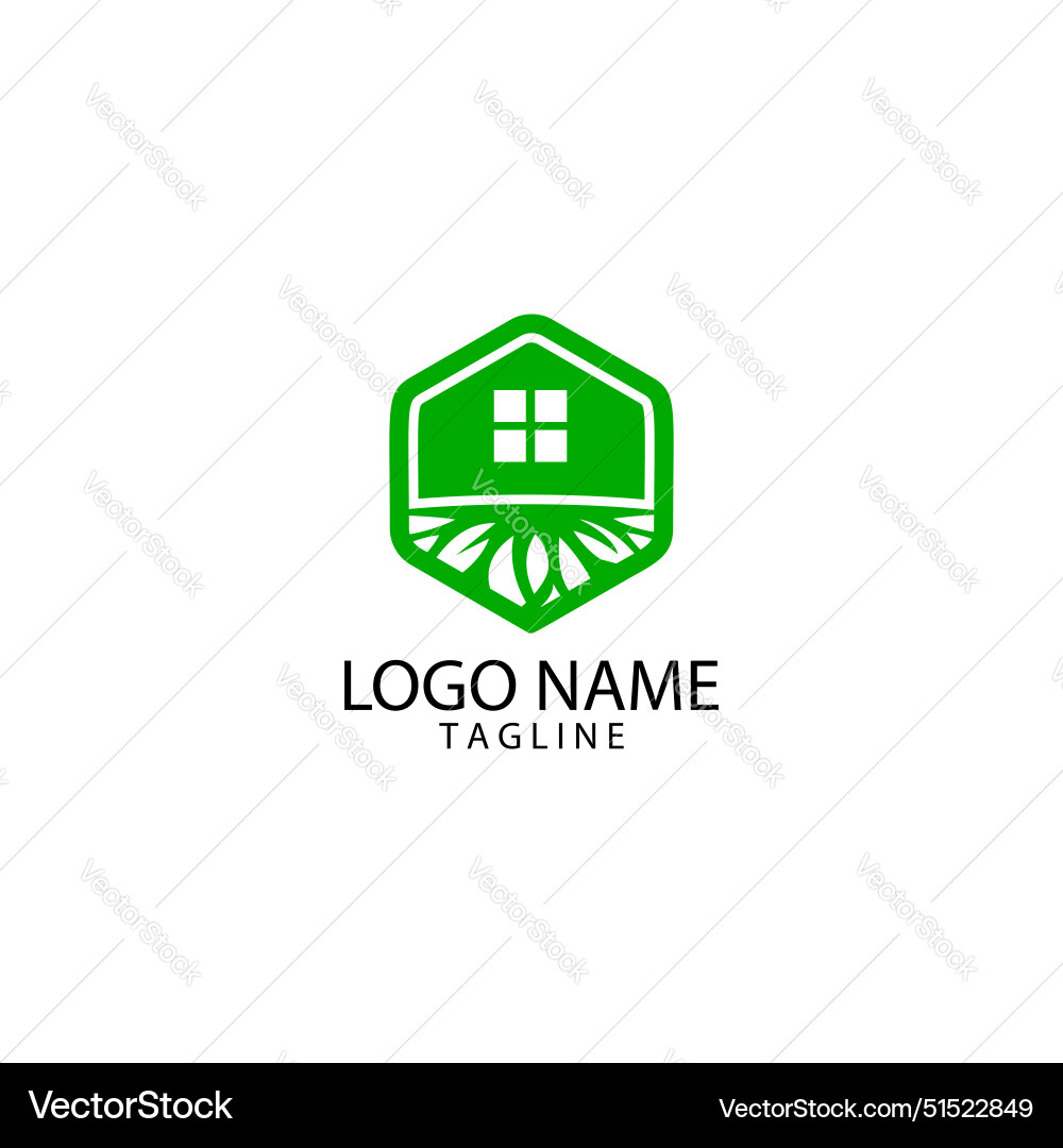 Root house logo design Royalty Free Vector Image
