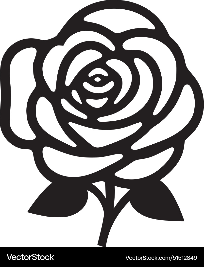 Rose - minimalist and flat logo Royalty Free Vector Image