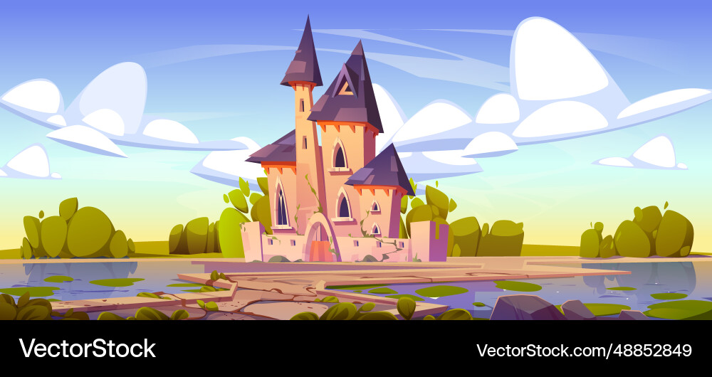 Royal castle with gates windows and towers Vector Image