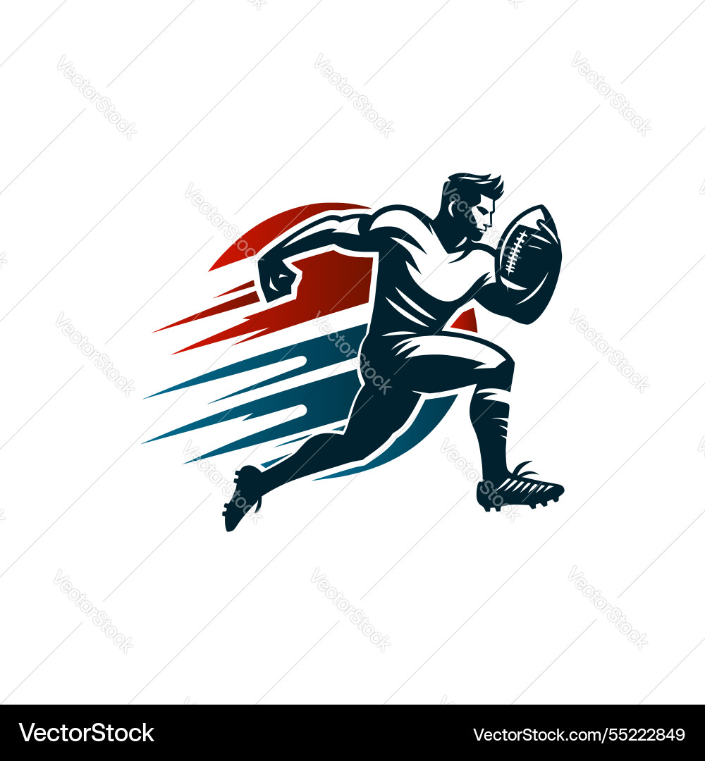 Rugby player logo Royalty Free Vector Image - VectorStock