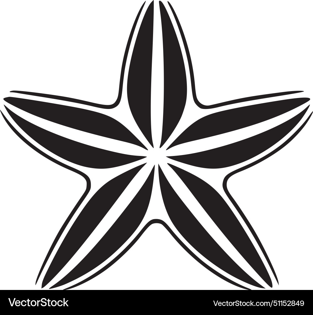 Starfish - black and white Royalty Free Vector Image