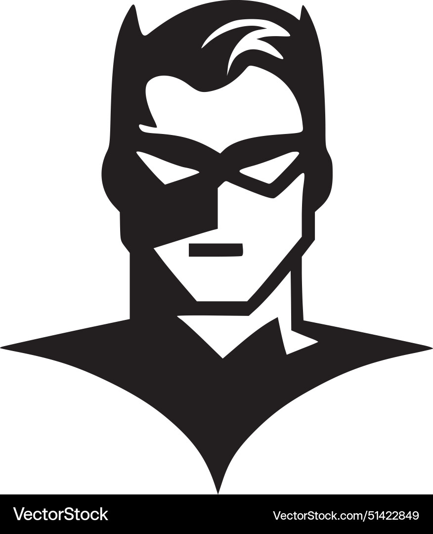 Superhero - black and white isolated icon Vector Image