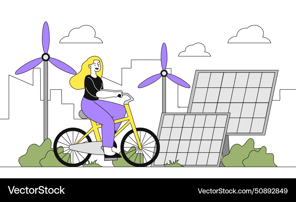 Woman with world environment doodle Royalty Free Vector