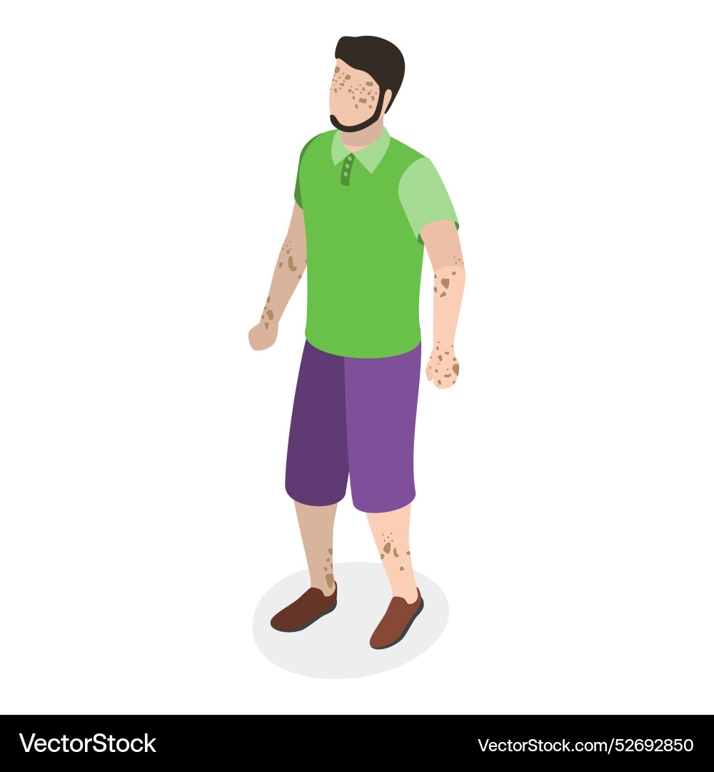 3d isometric flat set of happy people Royalty Free Vector