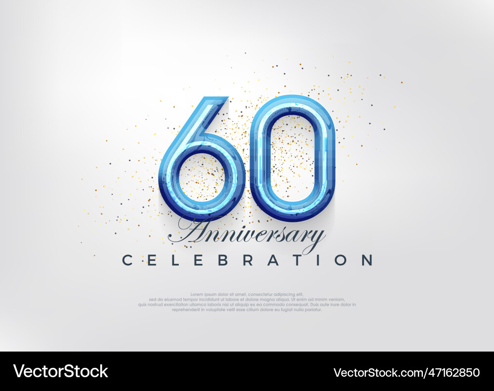 60th anniversary celebration design Royalty Free Vector