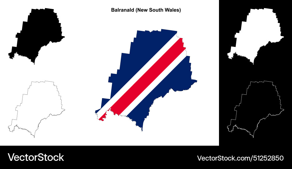 Balranald outline map Royalty Free Vector Image