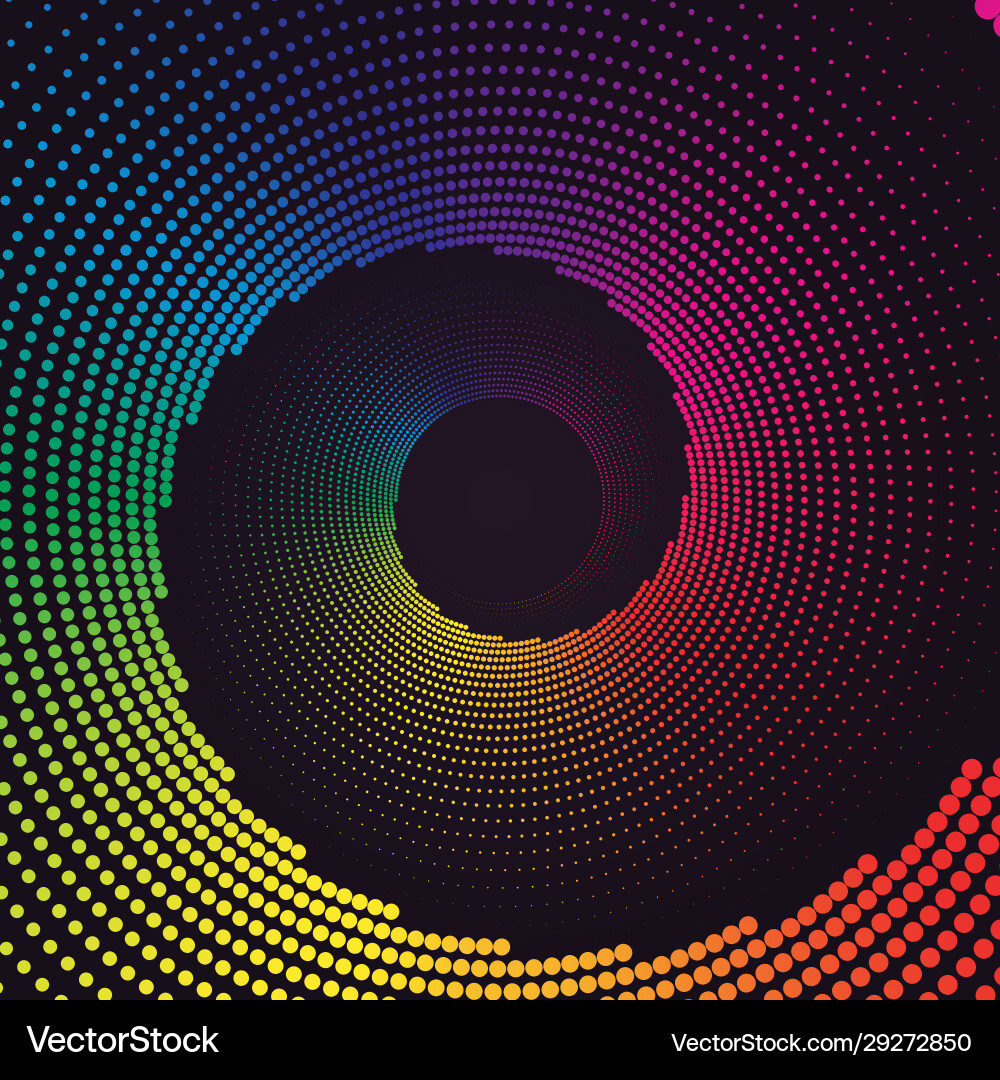 Colorful round spiral abstract rainbow dots Vector Image