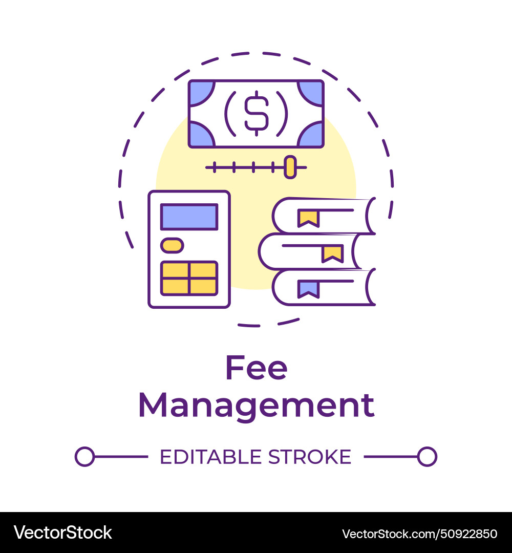 Fee management multi color concept icon Royalty Free Vector