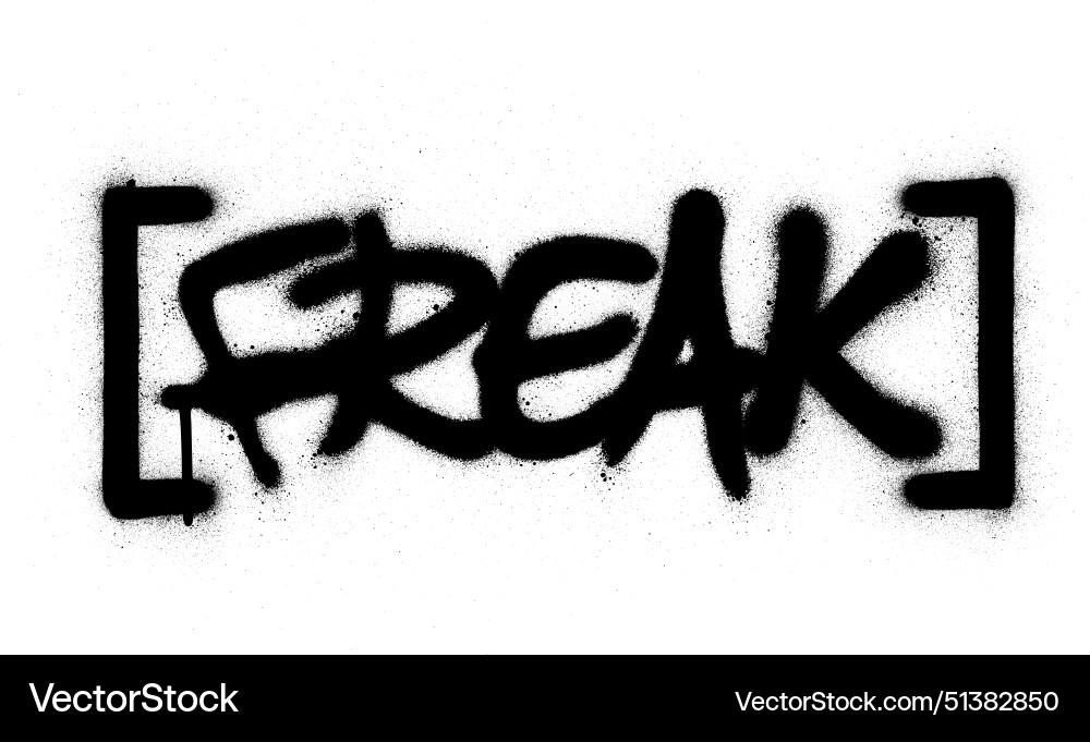 Graffiti freak word sprayed in black over white Vector Image
