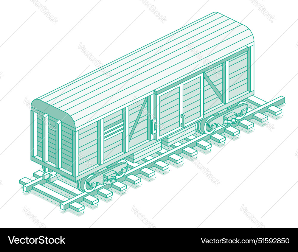 Isometric freight railroad car object isolated Vector Image