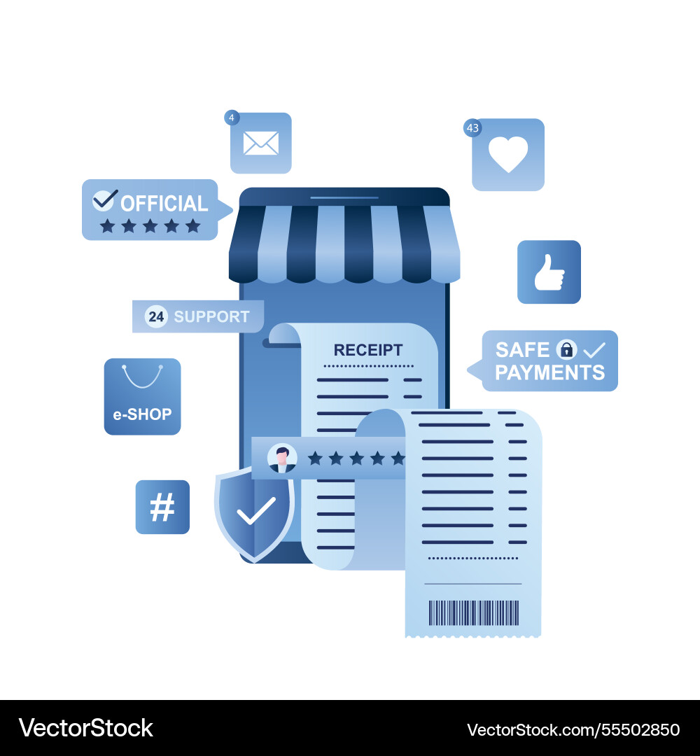 Modern smartphone and e-commerce Royalty Free Vector Image