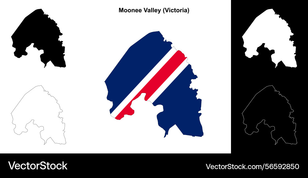 Moonee valley outline map Royalty Free Vector Image