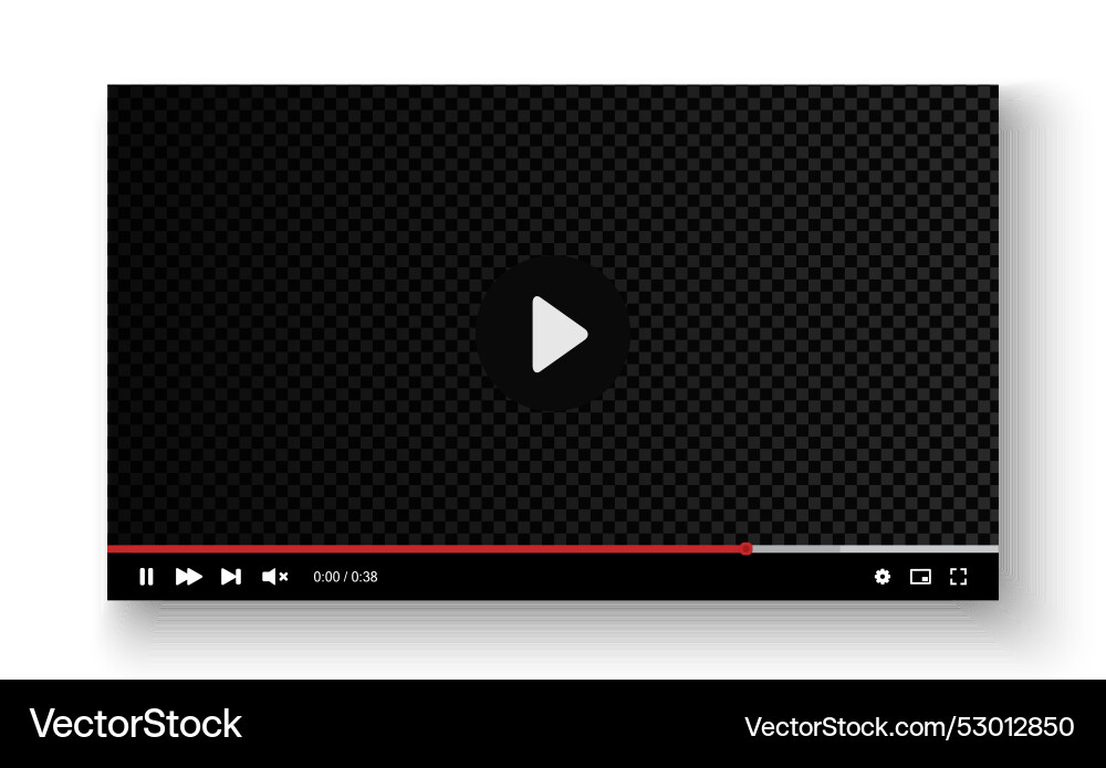 Multimedia video player frame template live Vector Image