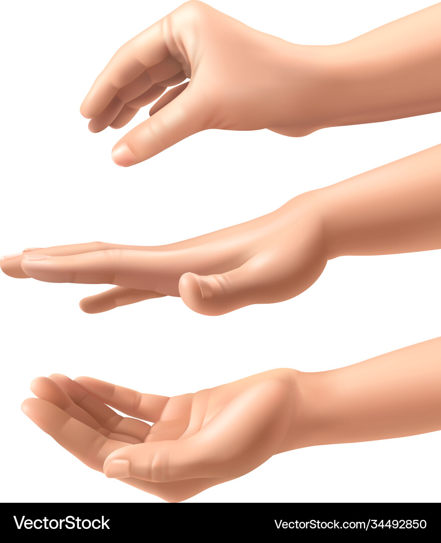Realistic hands woman various gestures hand Vector Image