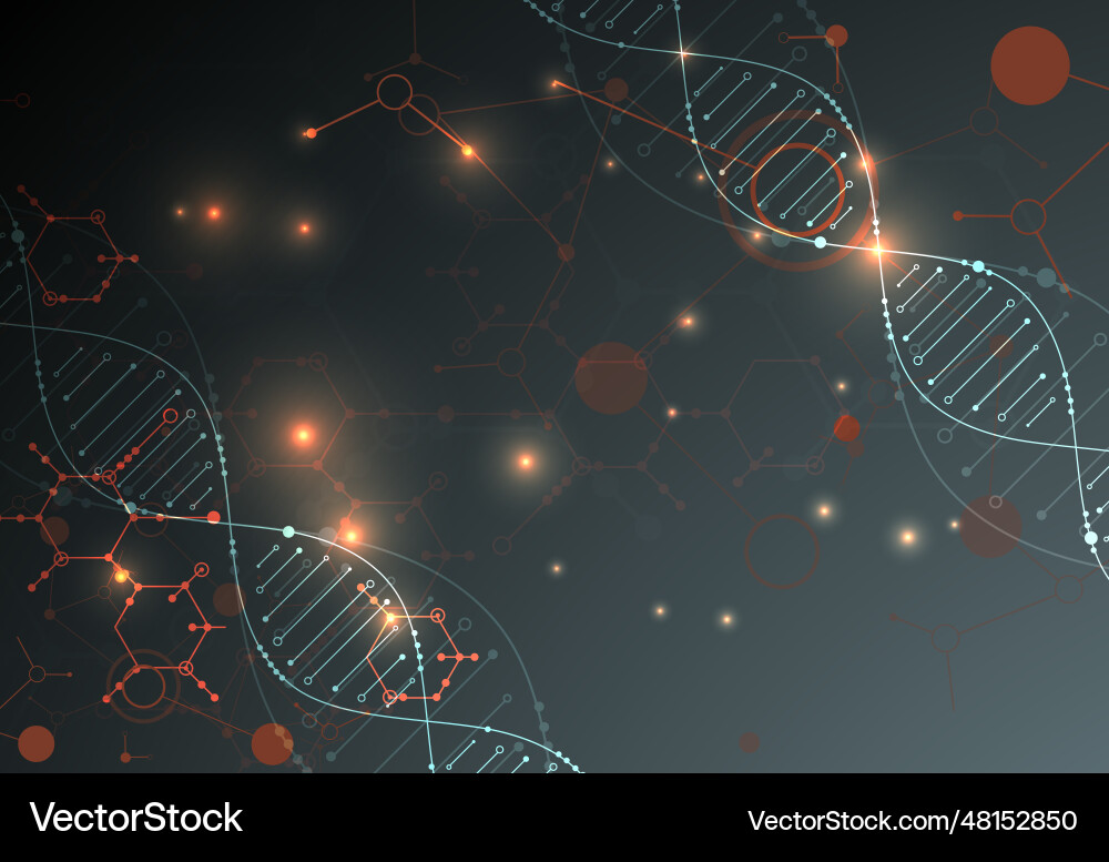 Science template wallpaper or banner with a dna Vector Image