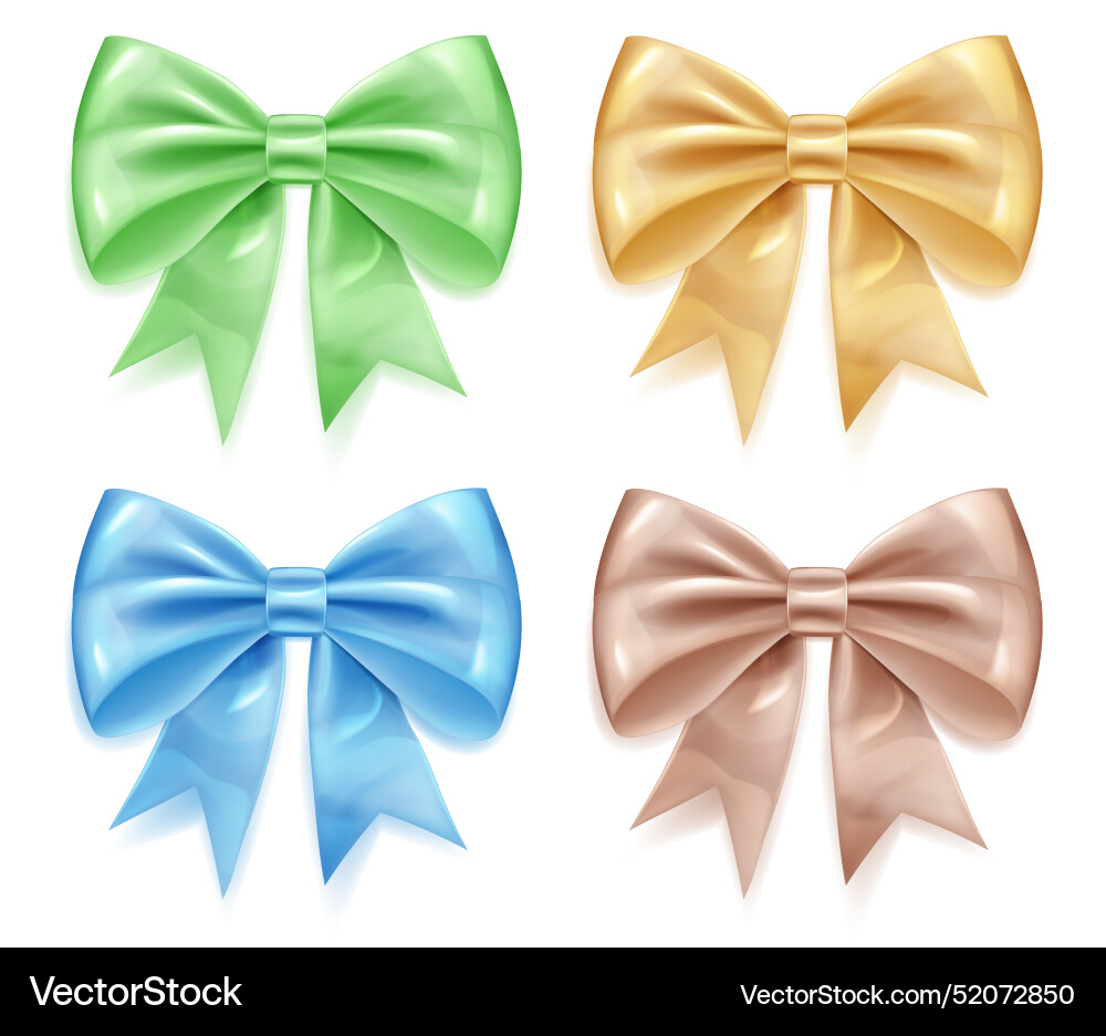 Set of beautiful shiny bows Royalty Free Vector Image