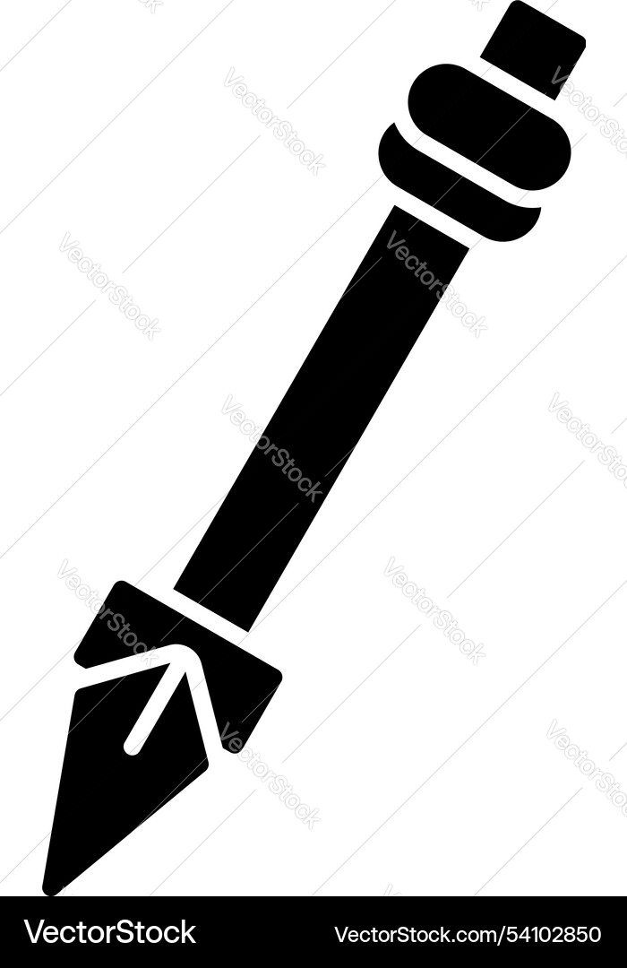 Spear glyph icon design Royalty Free Vector Image