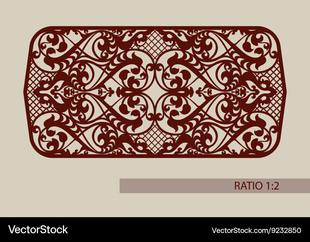 Template pattern for cutting decorative panel Vector Image