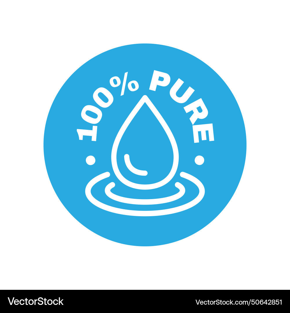 100 percent pure label sticker badge stamp icon Vector Image