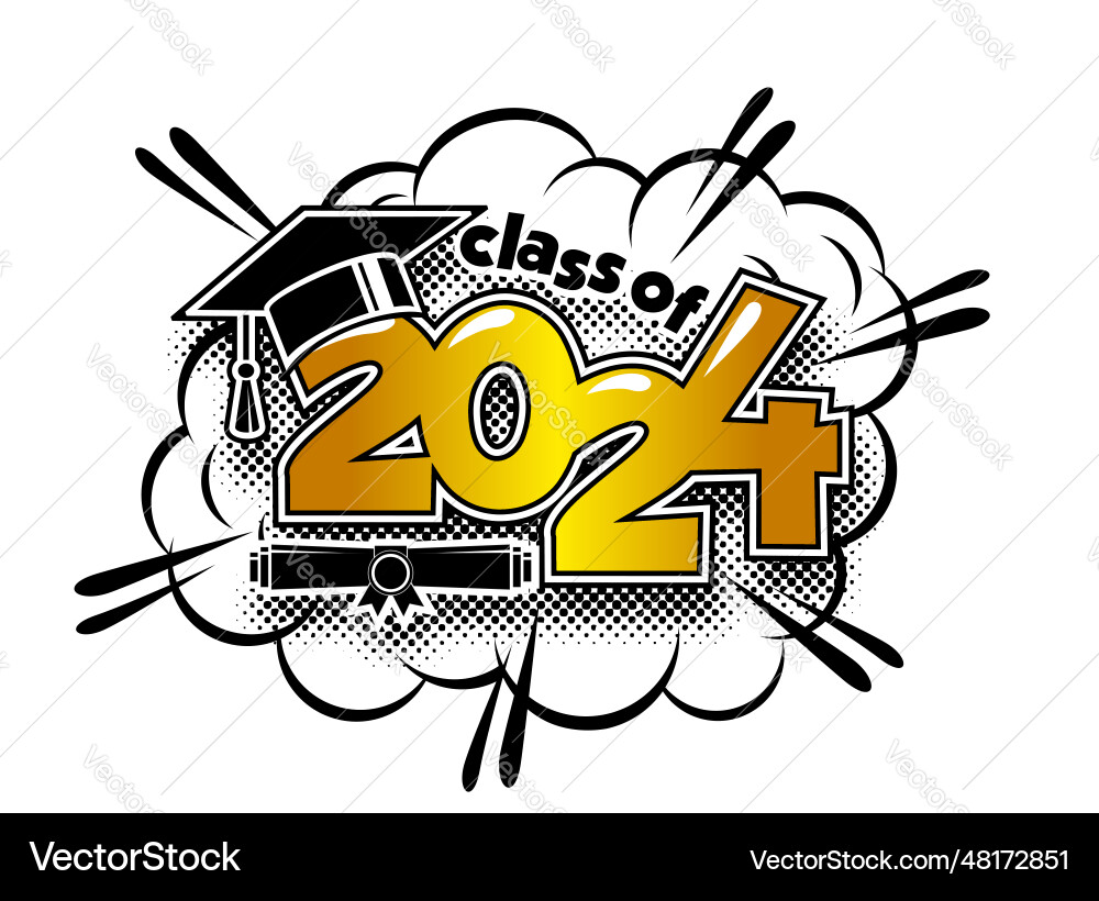 2024 graduate class logo Royalty Free Vector Image