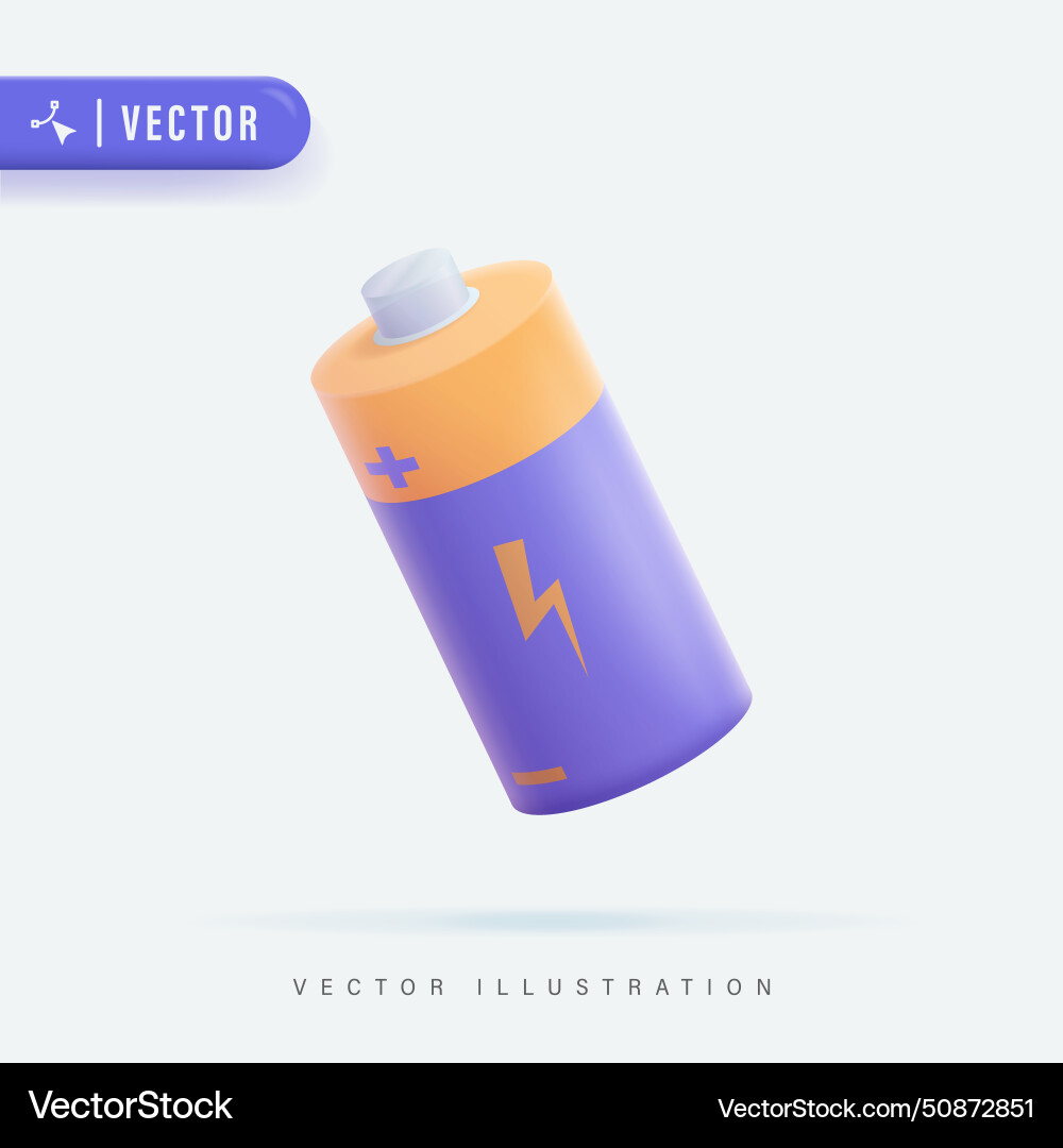 Battery 3d Royalty Free Vector Image - VectorStock