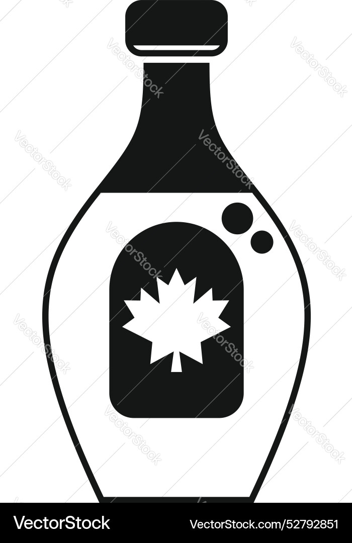 Bottle of maple syrup with a leaf Royalty Free Vector Image
