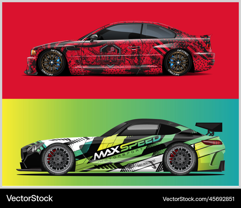 Car wrap design for sport red graphics Royalty Free Vector
