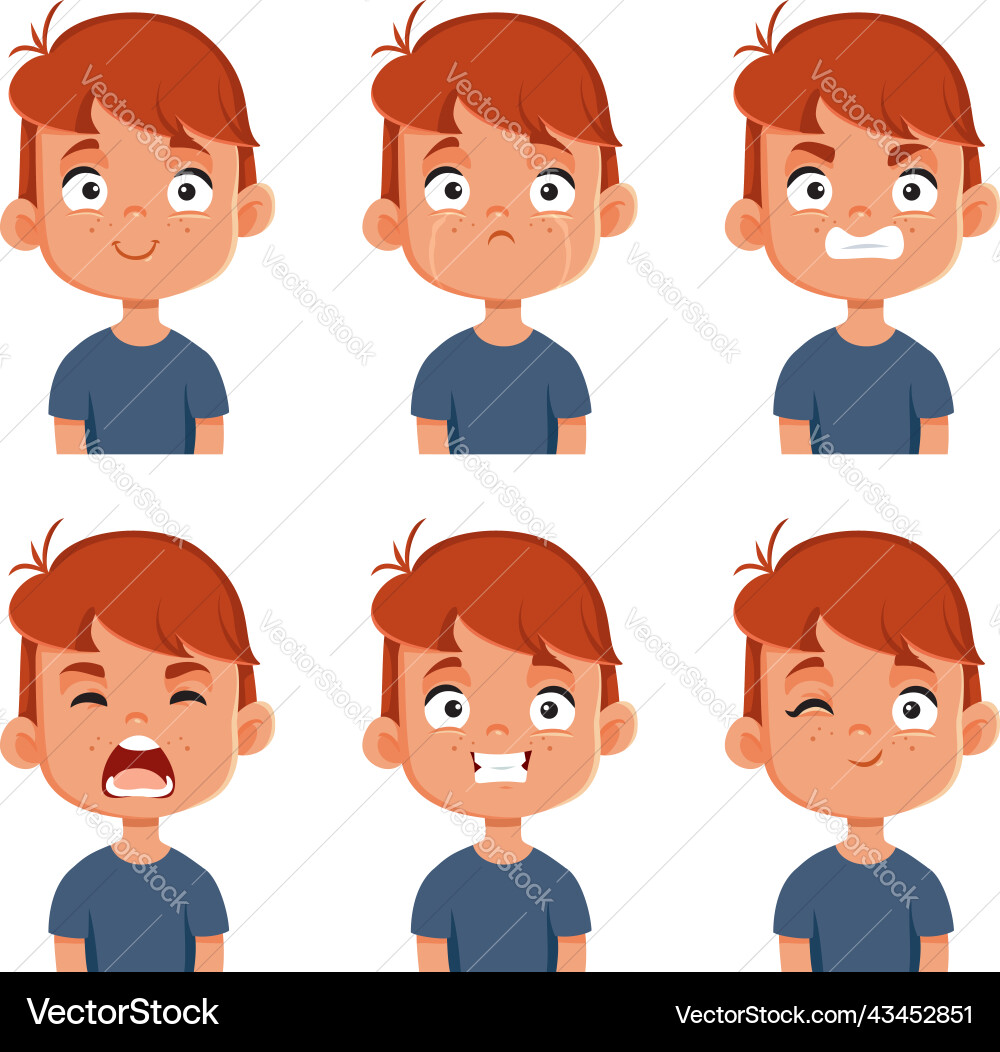 Child Expressing Diverse Emotions Royalty Free Vector Image