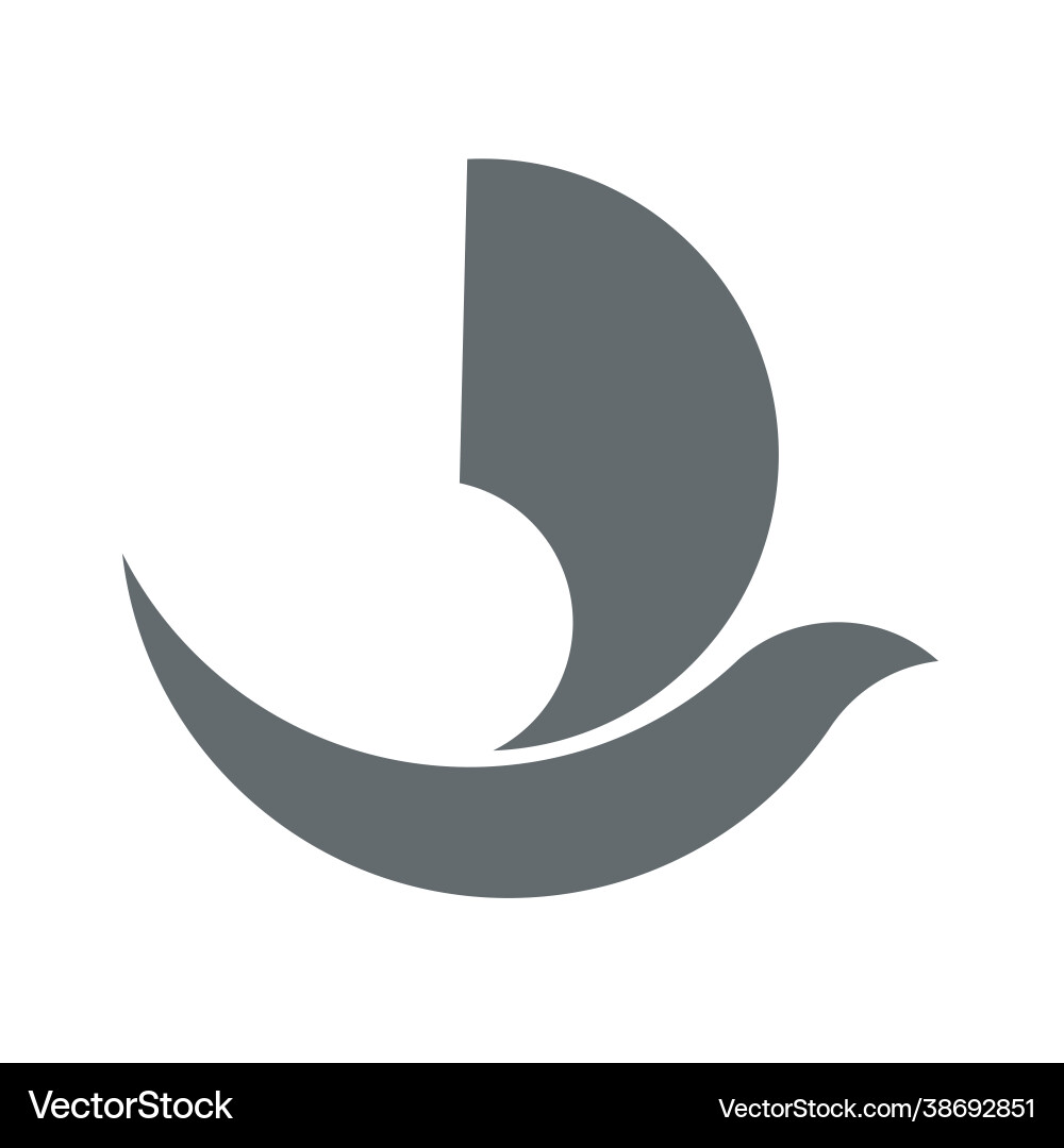 Flying bird figure icon Royalty Free Vector Image