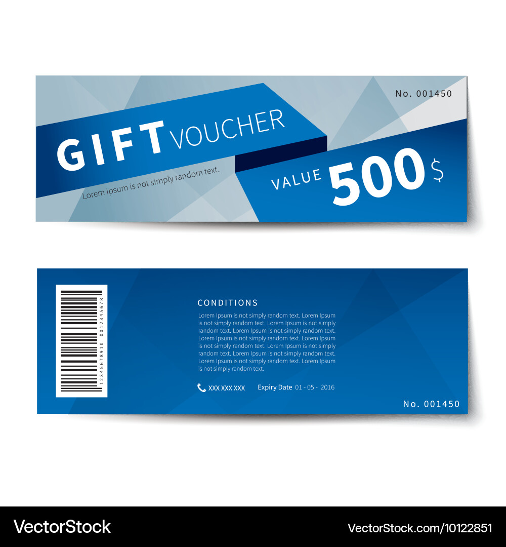 Gift voucher discount template design Royalty Free Vector