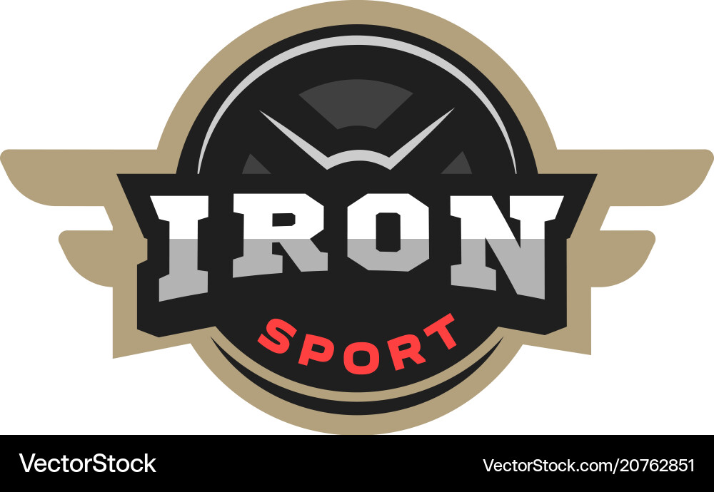 Iron sport logo emblem Royalty Free Vector Image