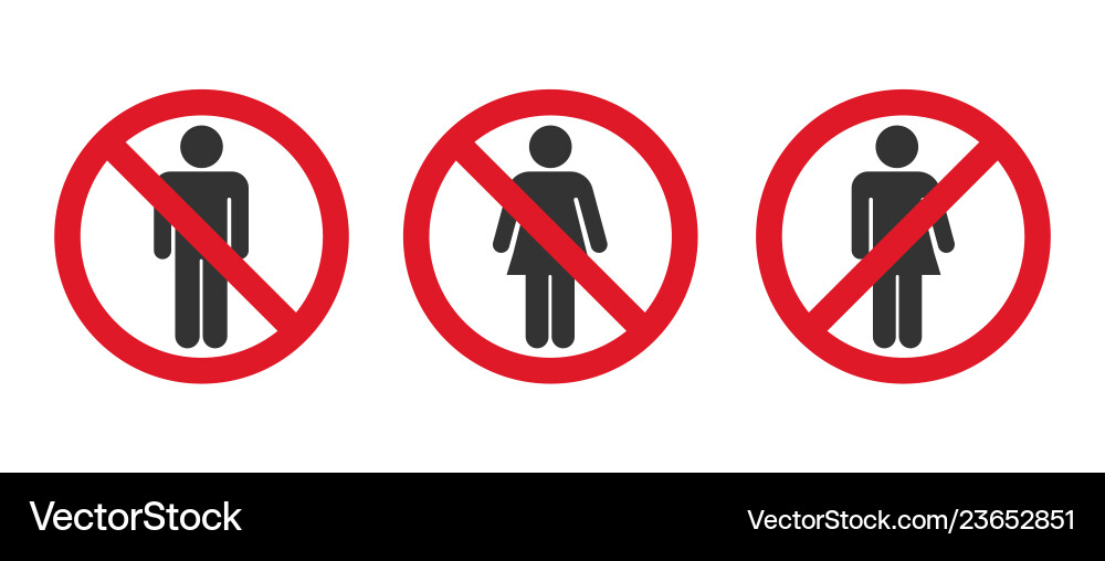 No entry man women sign Royalty Free Vector Image