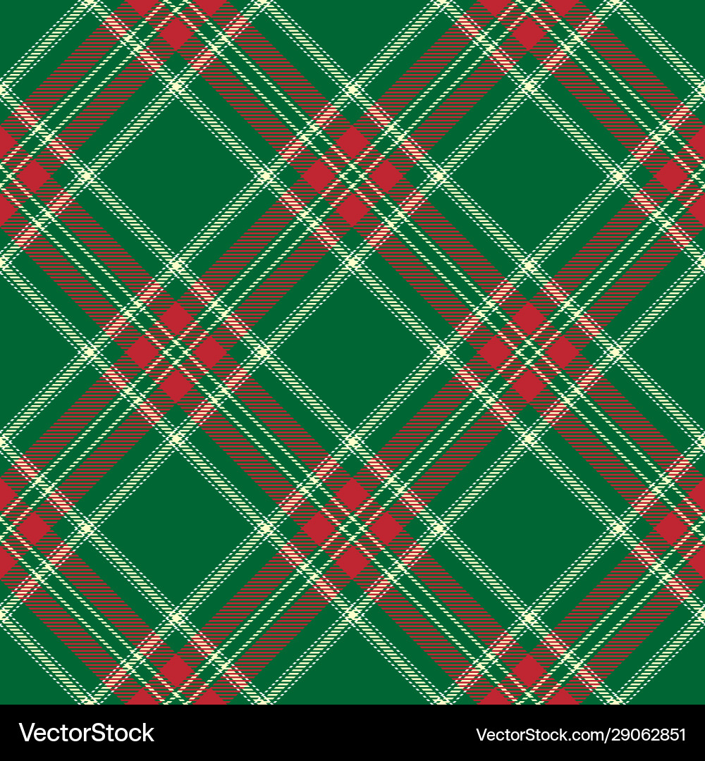 Tartan seamless pattern background red green Vector Image