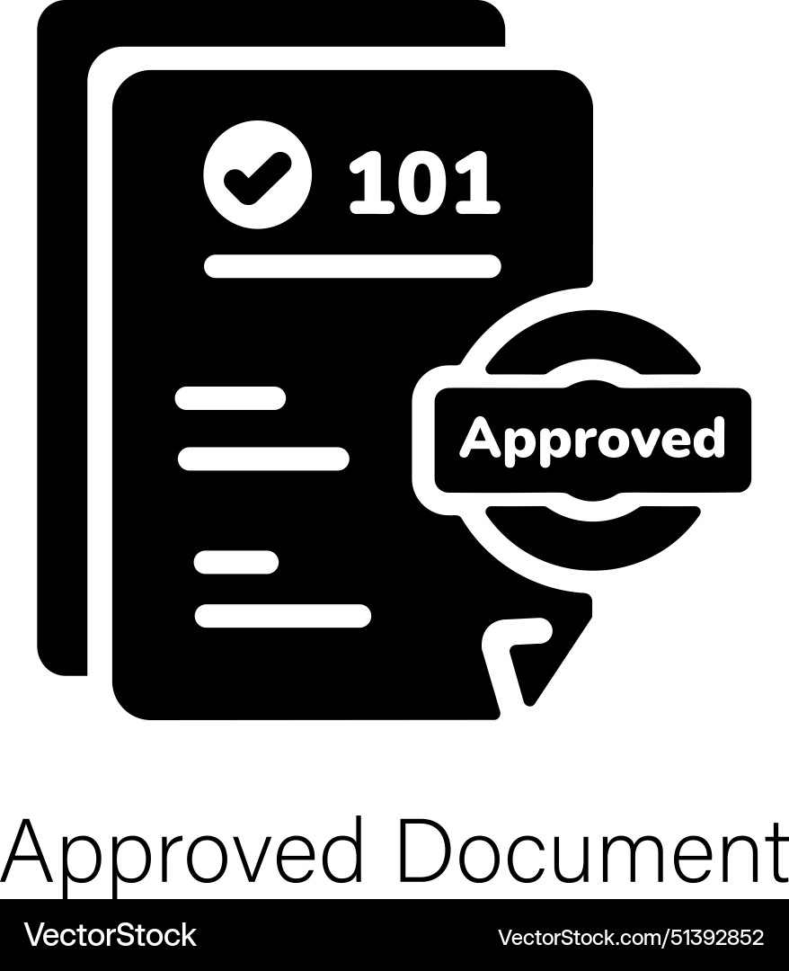 Approved document Royalty Free Vector Image - VectorStock