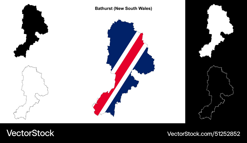 Bathurst outline map Royalty Free Vector Image
