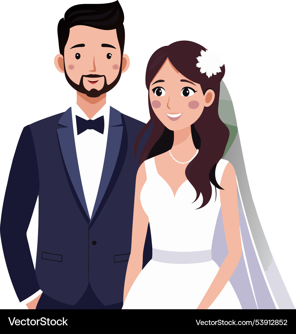 Bride and groom 5 Royalty Free Vector Image - VectorStock