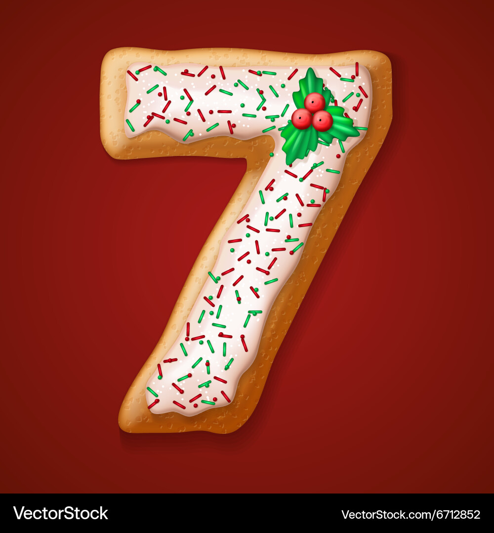 Christmas cookies numbers Royalty Free Vector Image