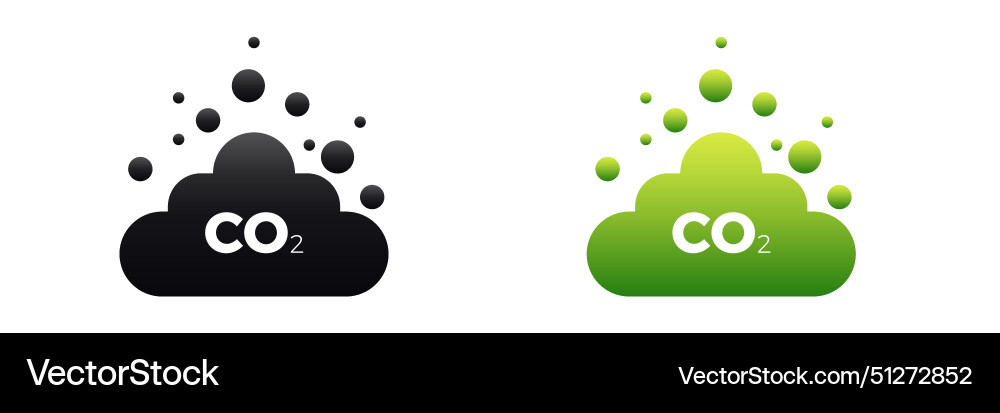 Co2 carbon dioxide cycle icon emissions Royalty Free Vector