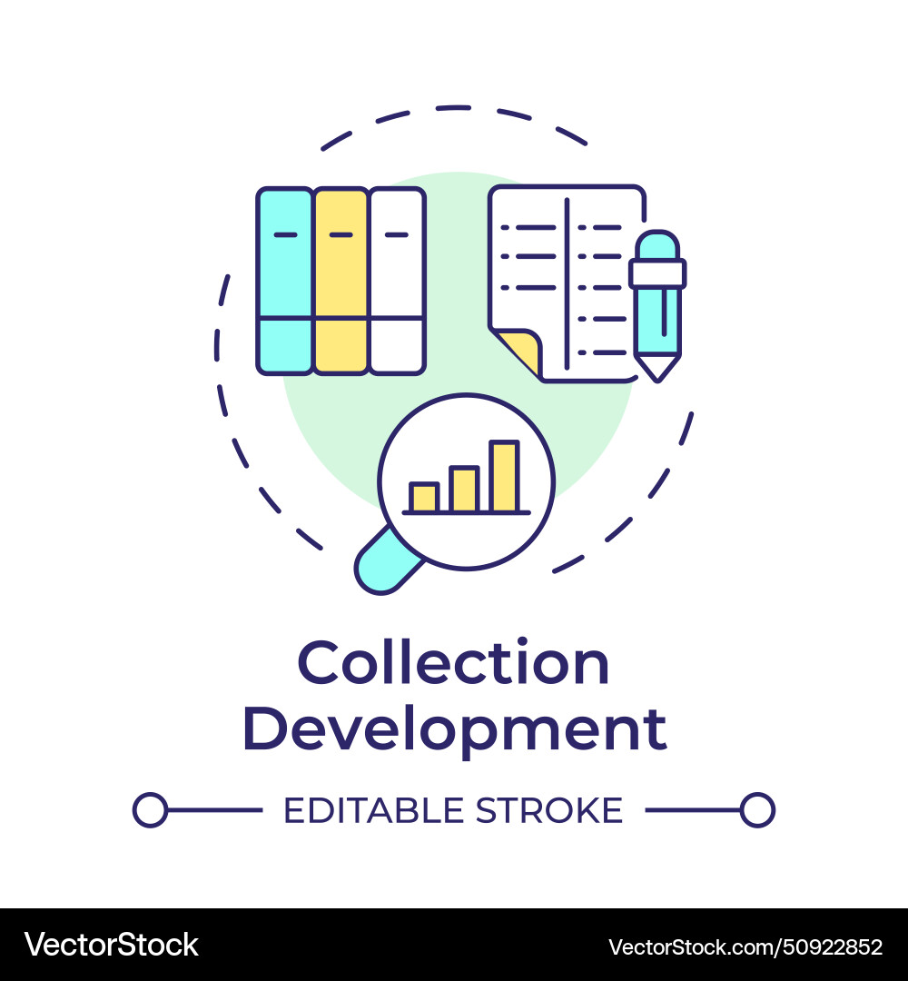Collection development multi color concept icon Vector Image