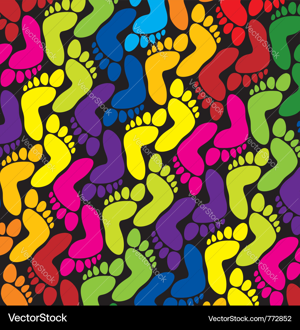 Colorful feet background Royalty Free Vector Image