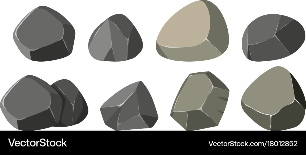 Different shapes of rocks Royalty Free Vector Image