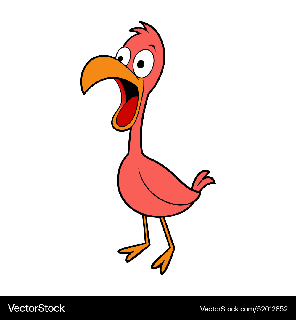 Galapagos flamingo bird screams icon Royalty Free Vector