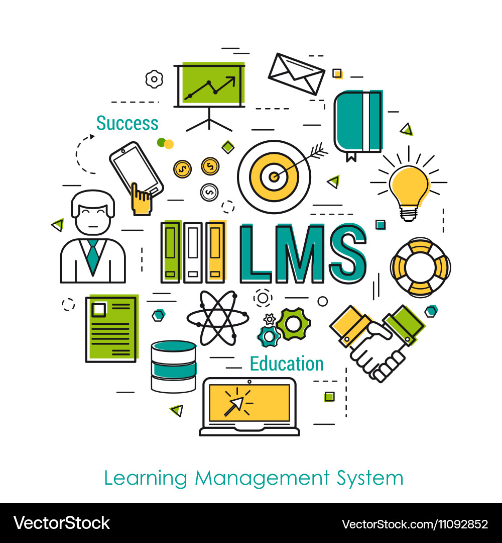 Line art concept of lms Royalty Free Vector Image