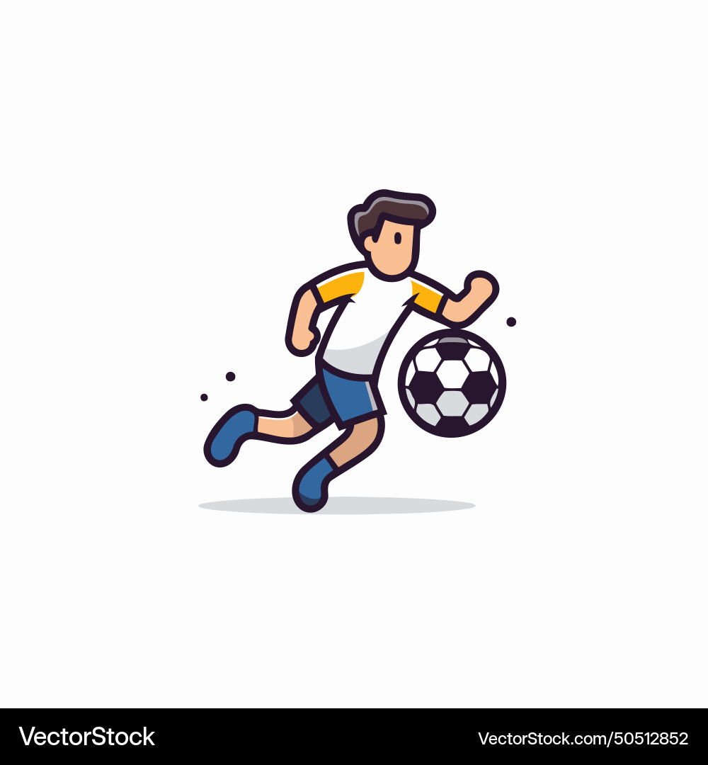 Soccer player in action flat style isolated Vector Image