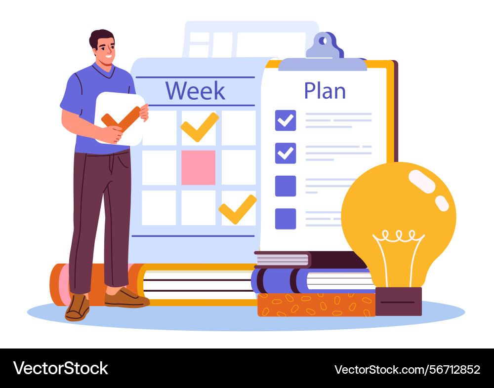 Weekly planning and task checklist concept Vector Image