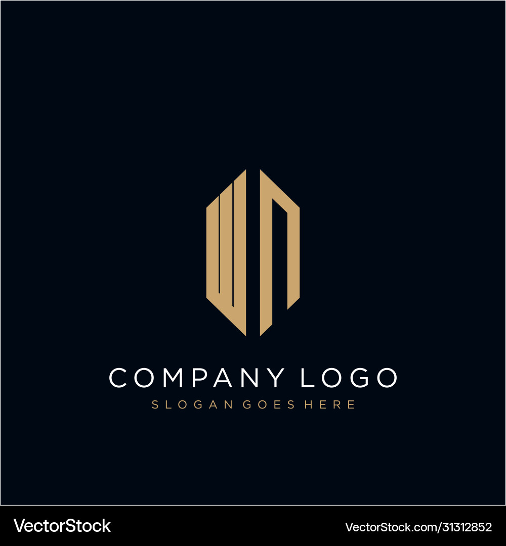 Wn letter logo icon design template elements Vector Image