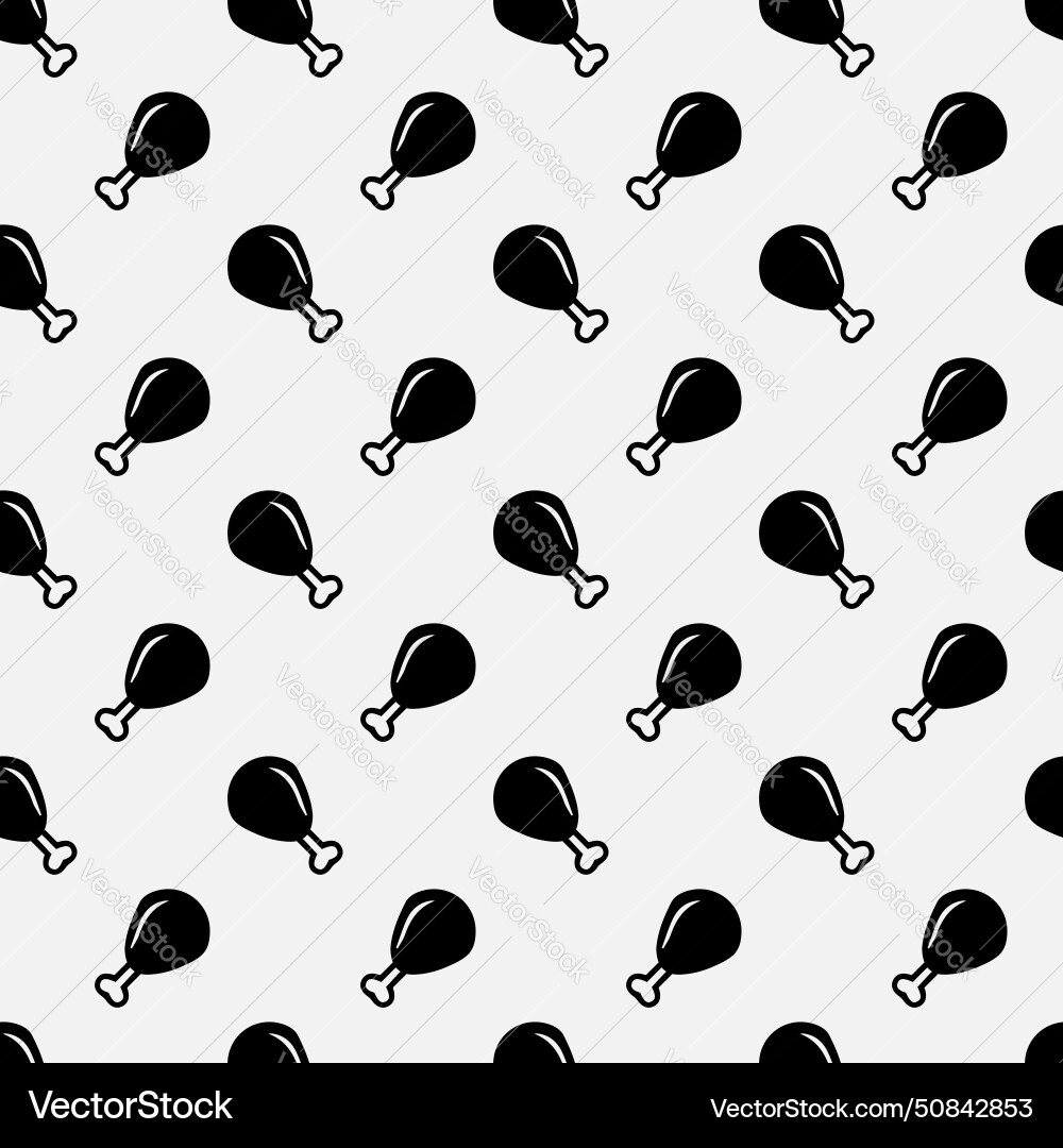 Chicken leg piece seamless pattern design Vector Image